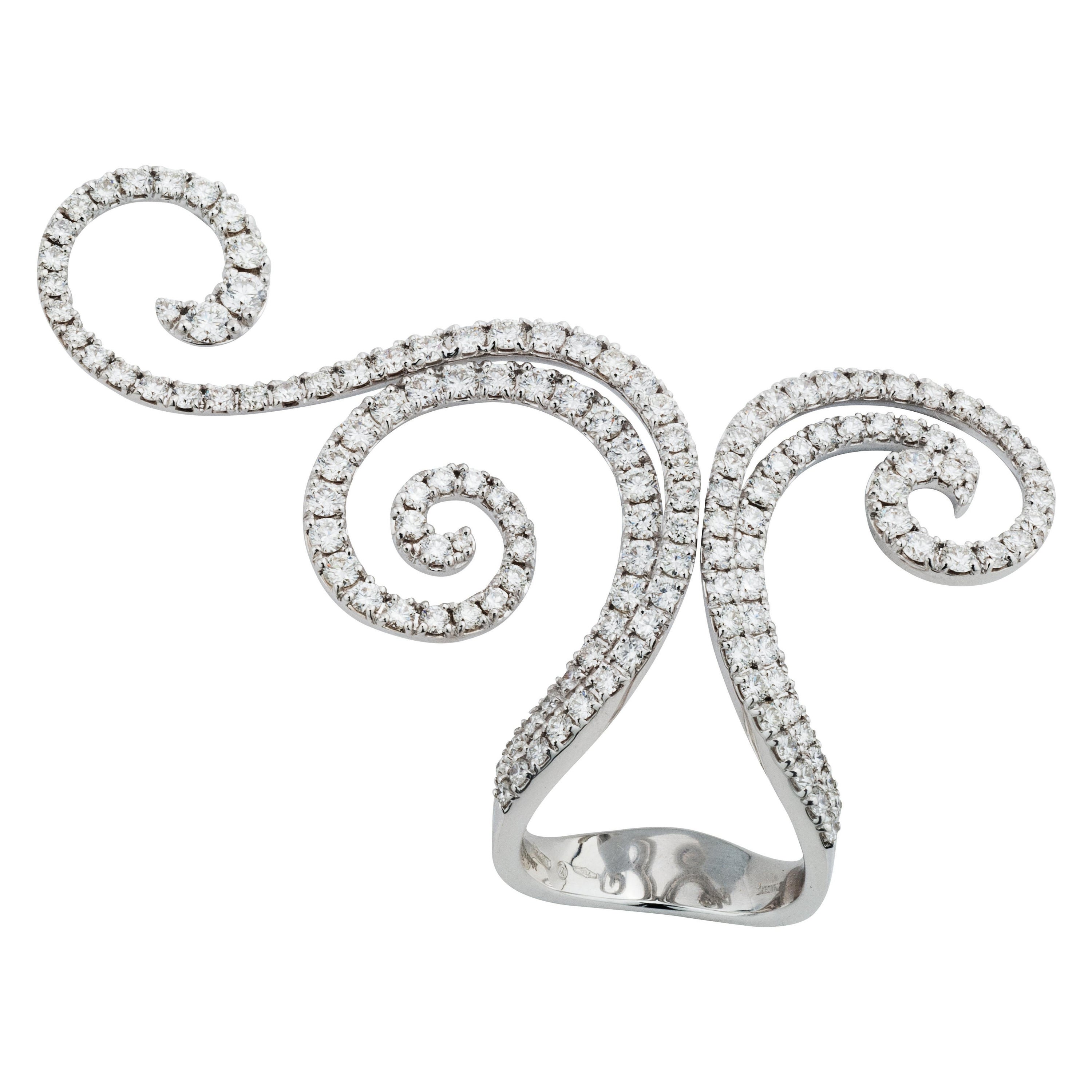 DAMIANI Pink Sapphire and Diamond Dome Ring at 1stDibs