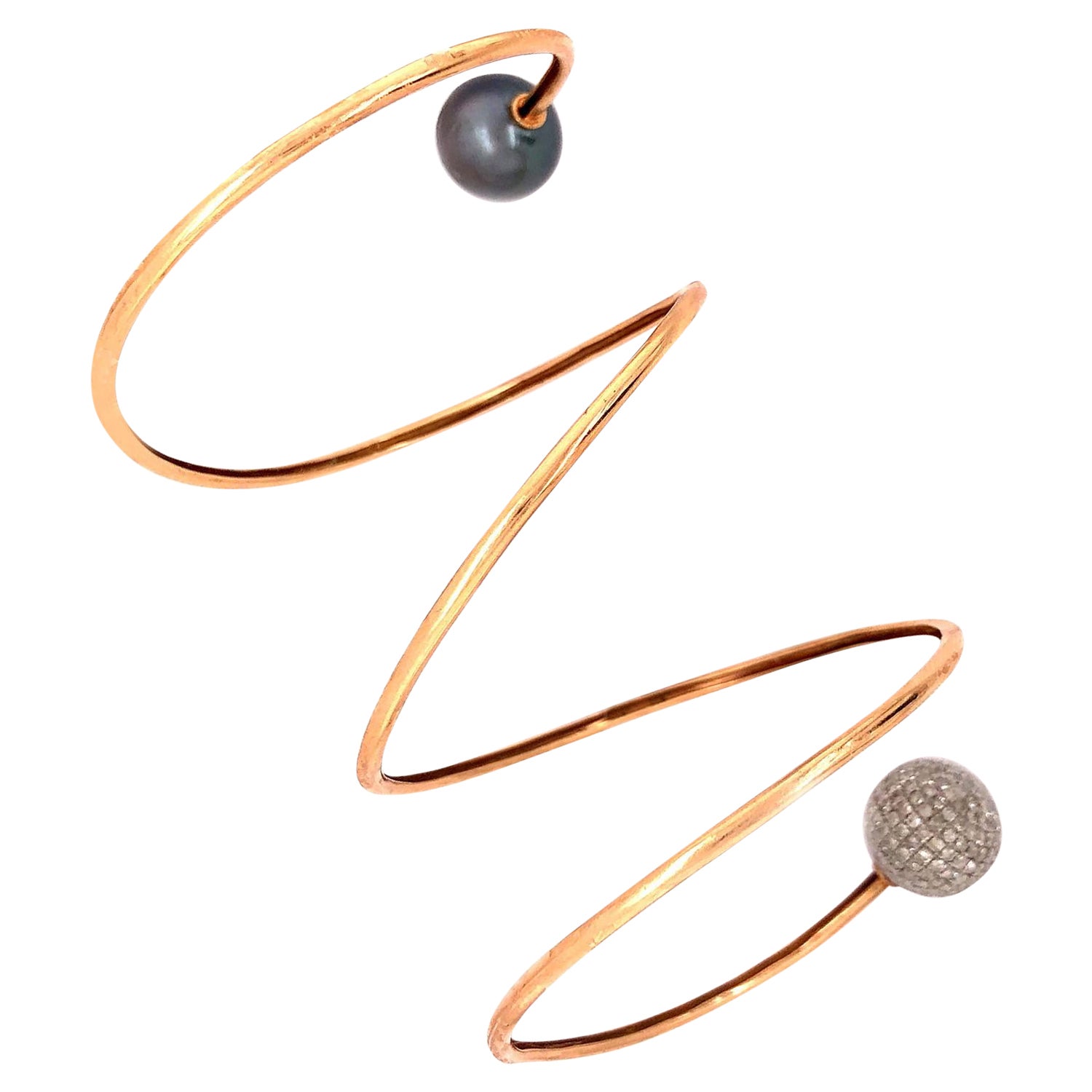 14 Karat Yellow Spiral Bangle For Sale (Free Shipping) at 1stDibs