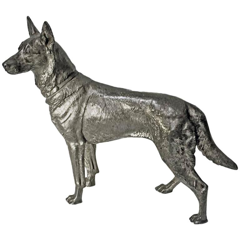 1900 WMF Silver Plate Alsatian German Shepherd Dog at 1stDibs | german ...