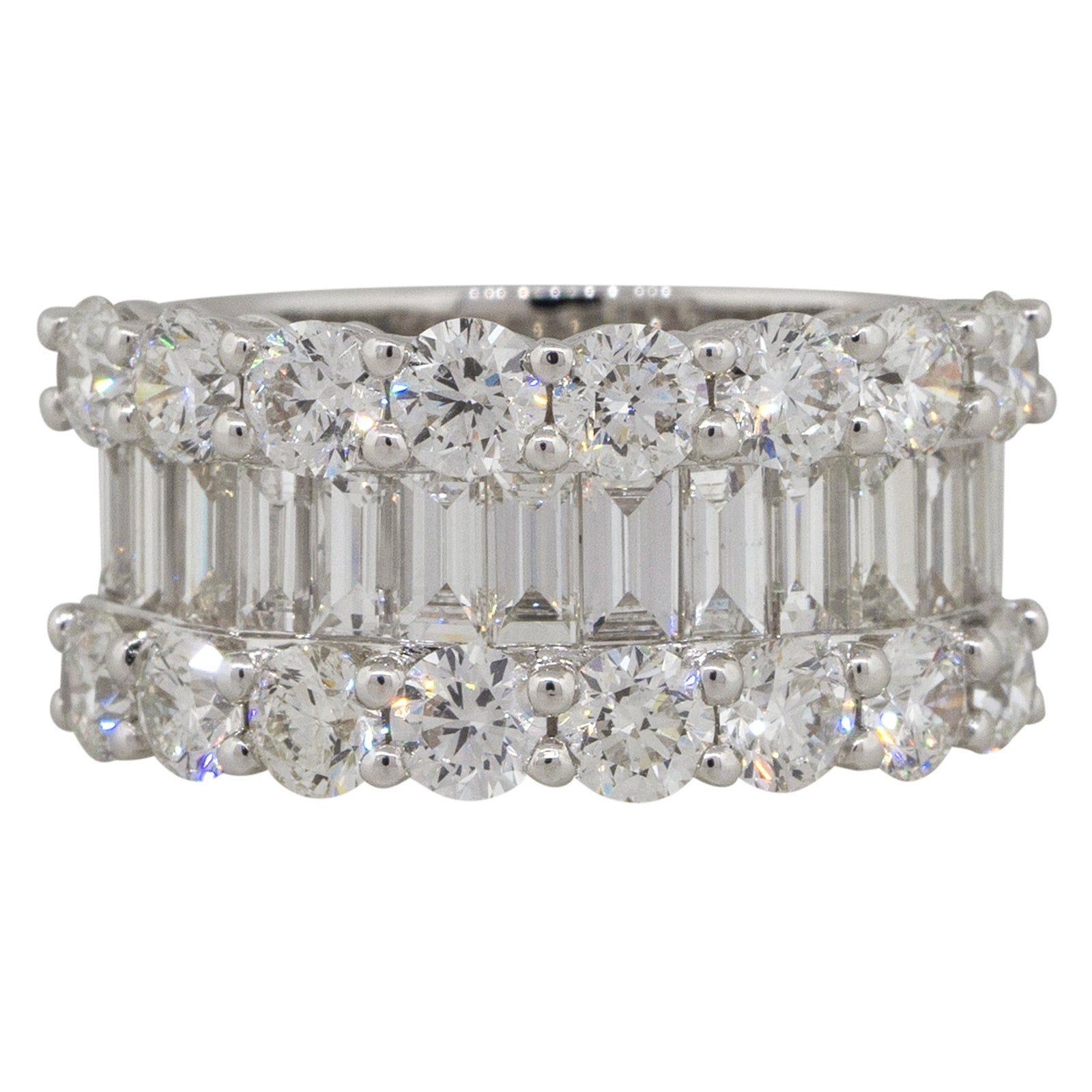 10-Stone Diamond Ring Halfway 2 Row For Sale at 1stDibs | 10 stone ring ...