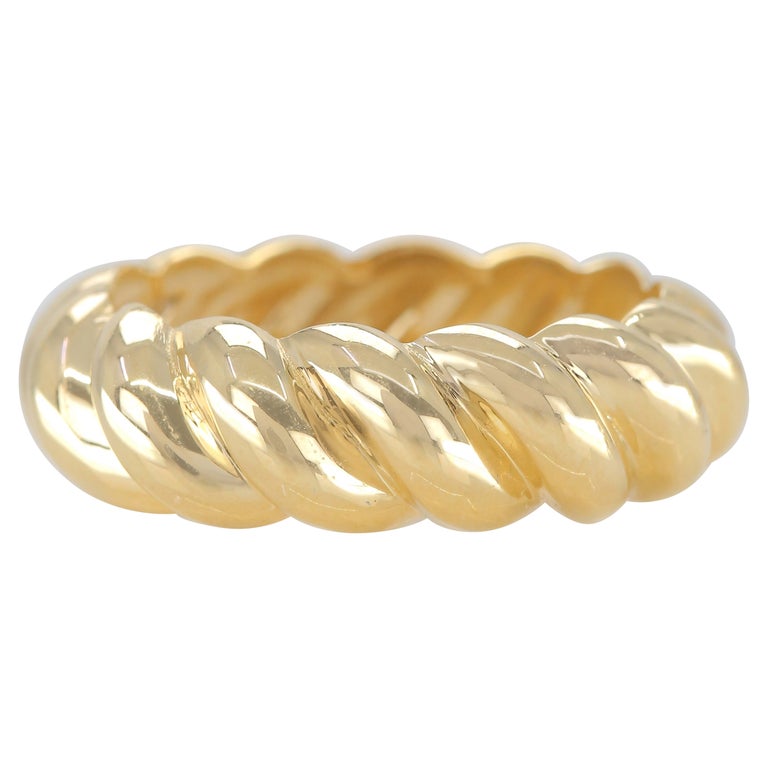 Customizable Croissant Ring, Full Dome Croissant Ring, 14K Gold ...