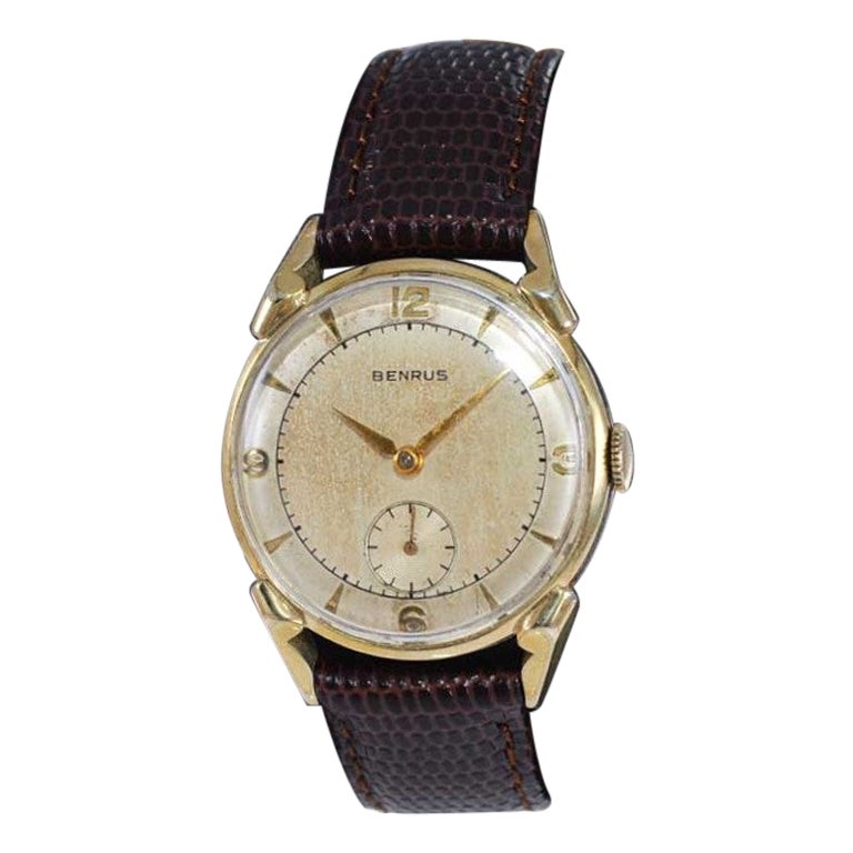 Benrus Yellow Gold Filled Mid Century All Original Watch, 1950's For ...