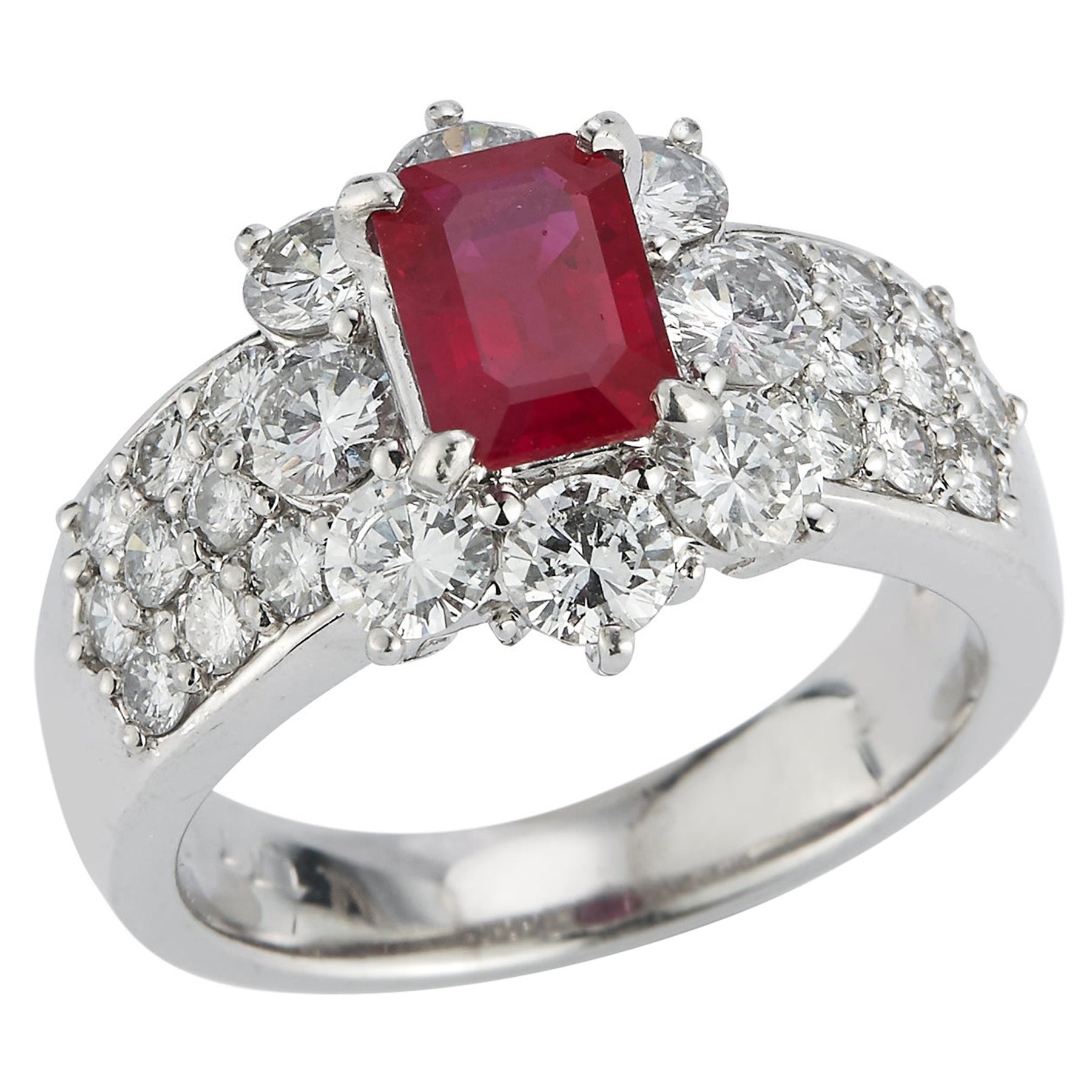 Ruby and Diamond Lion's Head Men's Ring For Sale at 1stDibs
