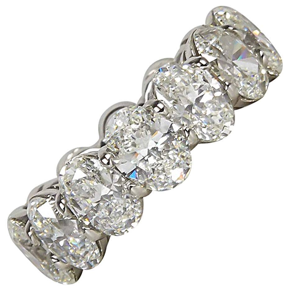 10 Carat Oval Diamond Platinum Eternity Band Ring For Sale At 1stdibs 10 Carat Oval Diamond Platinum Eternity Band Ring For Sale At 1stdibs