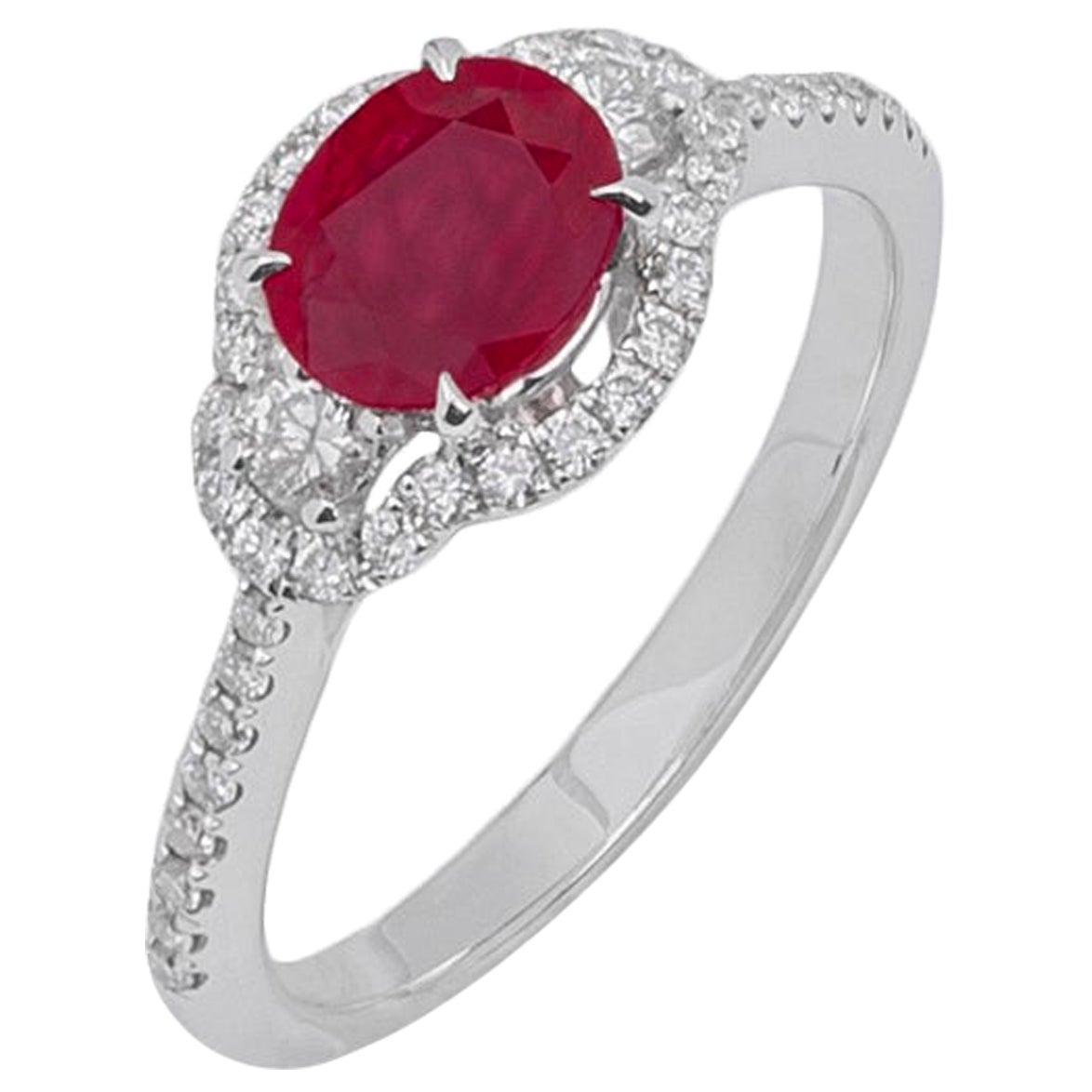 Art Nouveau Ruby and Pearl Antique Engagement Ring, 18 Carat, Edwardian ...