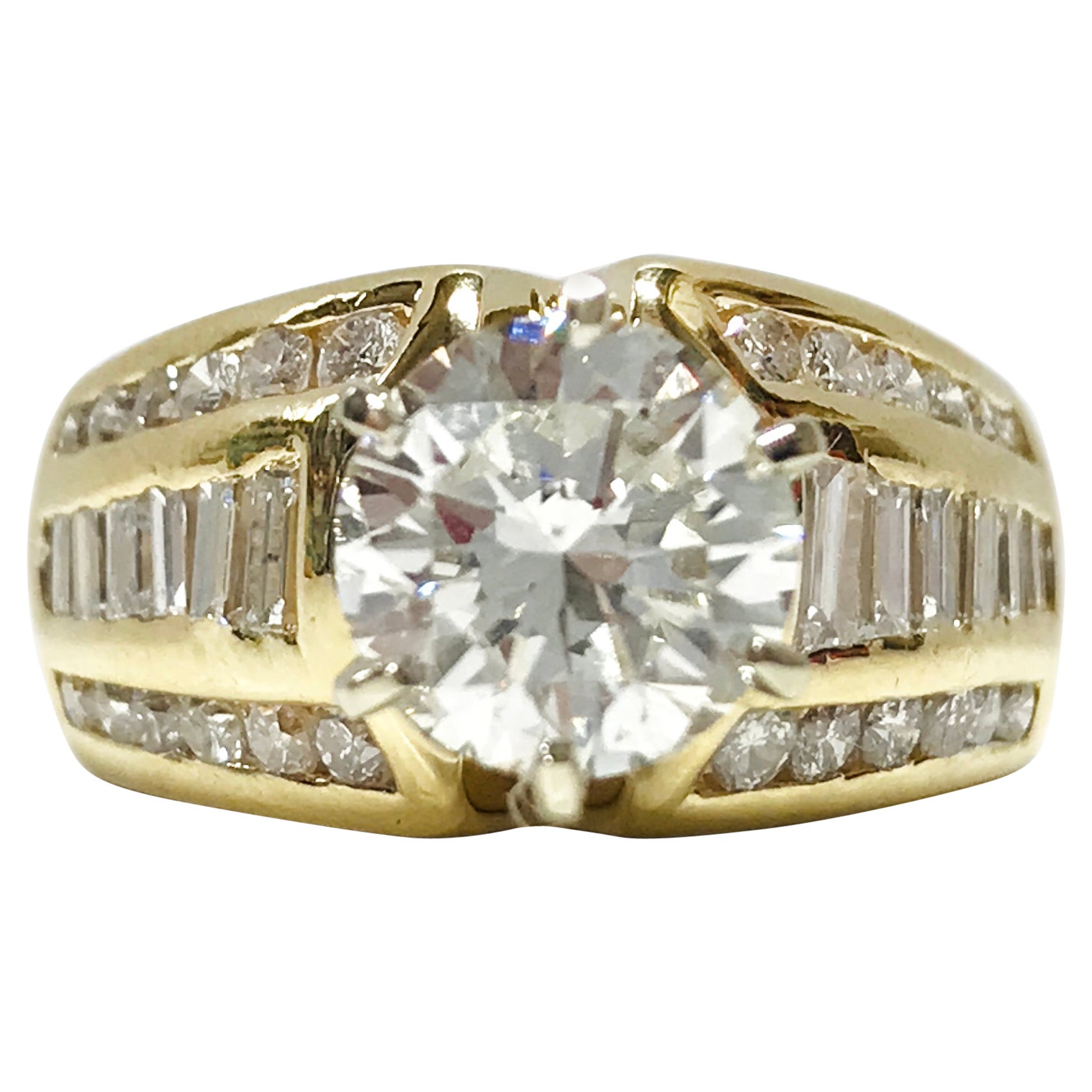 14 Karat Diamond Ring, 3.17ctw For Sale at 1stDibs