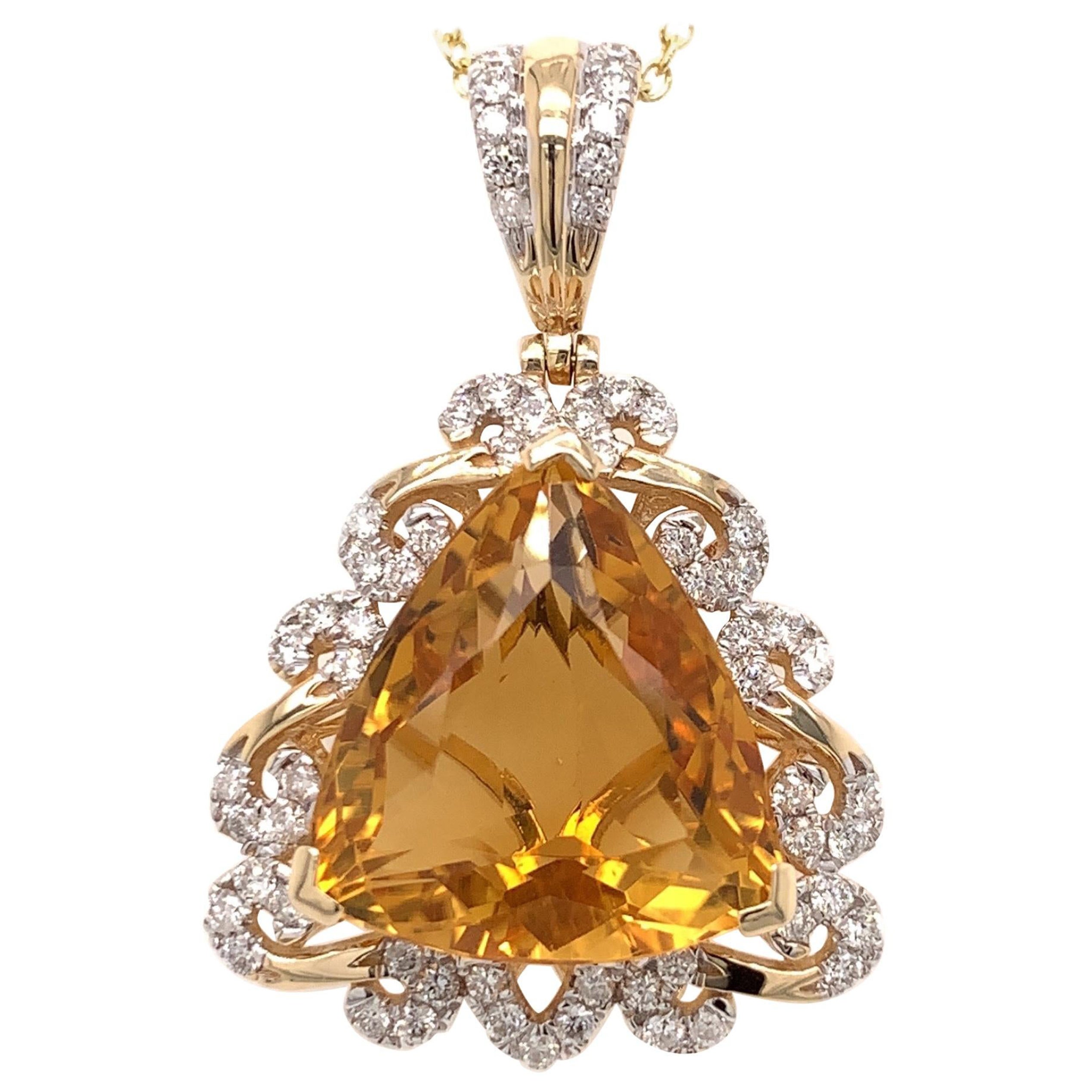 GUAYASAMIN Extremely Large Citrine Gold Pendant at 1stDibs
