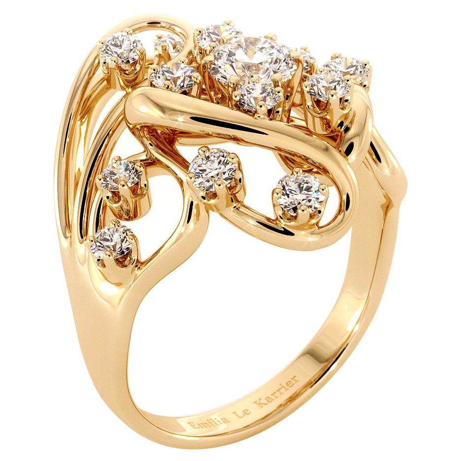Customizable 14K Yellow Gold Diamonds Ring from Golden Dunes Collection ...
