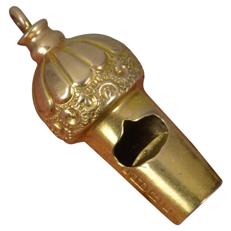 Rare Victorian 9ct Gold Working Whistle Pendant Charm at 1stDibs ...
