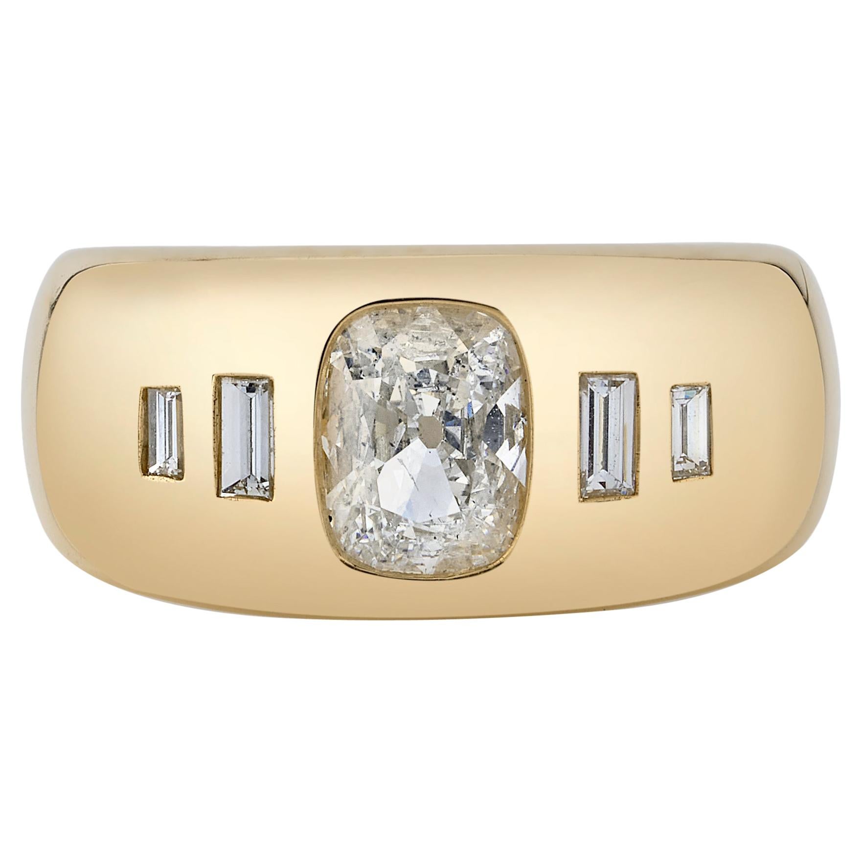 Yellow Gold Lozenge Cut Diamond Ring at 1stDibs | lozenge diamond ...