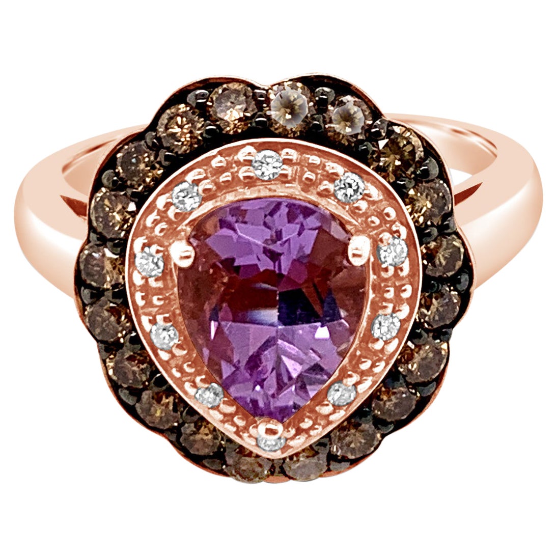 LeVian Ring Raspberry Rubellite Vanilla Diamonds 14 Karat Rose Gold For ...