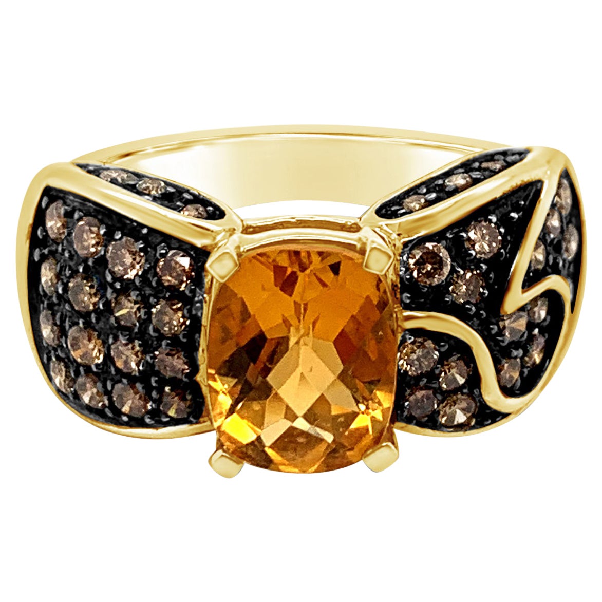 New LeVian Ring Citrine Vanilla Diamonds Chocolate Diamonds 14K Honey ...