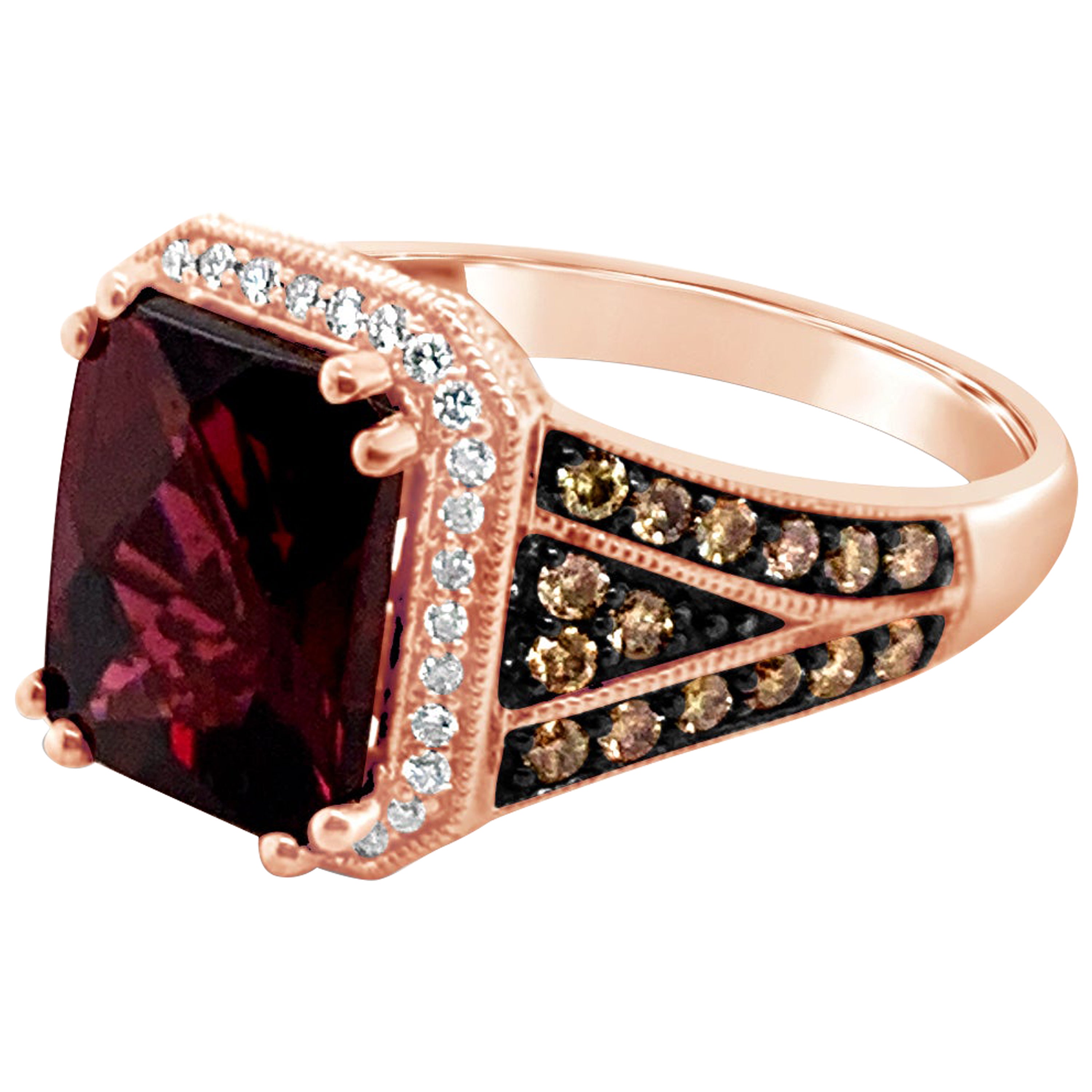 LeVian Ring Raspberry Rubellite Vanilla Diamonds 14 Karat Rose Gold For ...