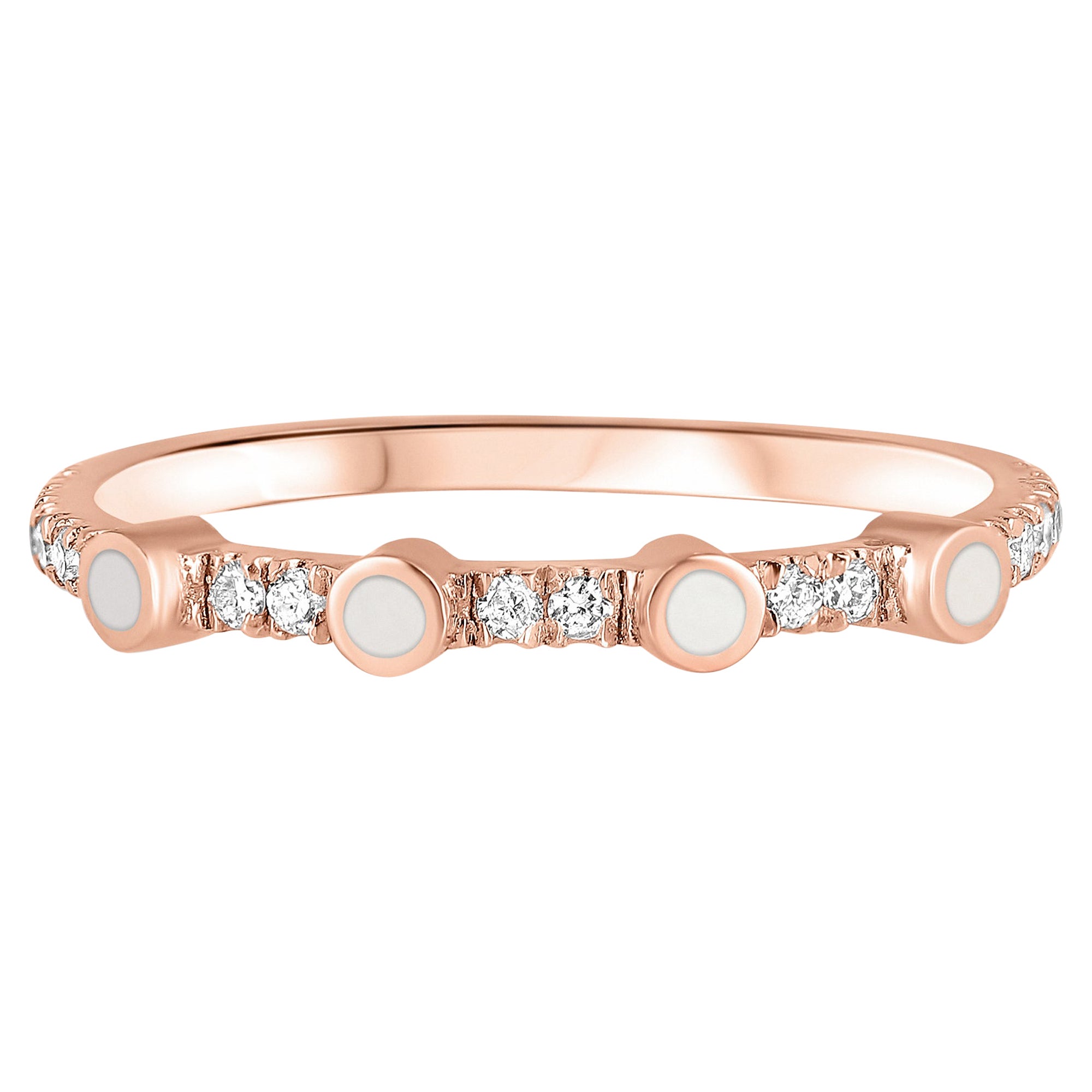Bulgari White Gold Rose Gold Diamond Pave Ring at 1stDibs