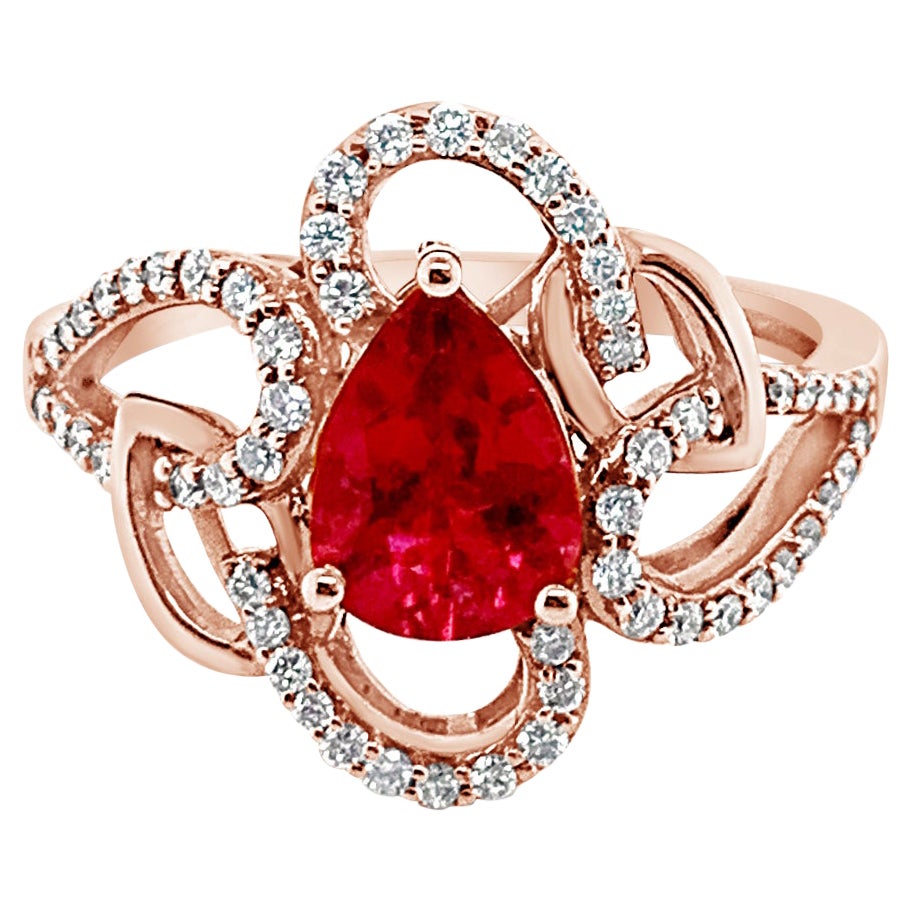 LeVian Ring Raspberry Rubellite Vanilla Diamonds 14 Karat Rose Gold For ...