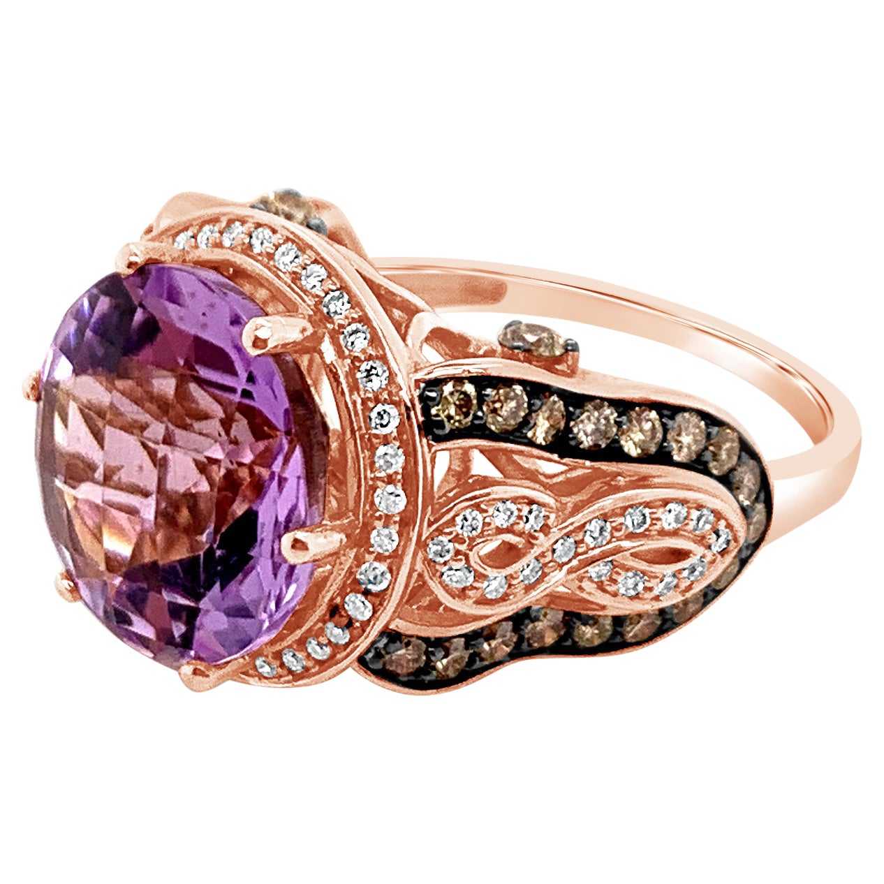 LeVian Ring Morganite Vanilla Diamonds Chocolate Diamonds 14K ...