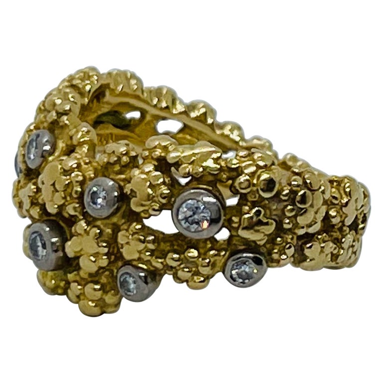 Vintage Gilbert Albert 18 Karat Yellow Gold Diamond Ring For Sale at ...
