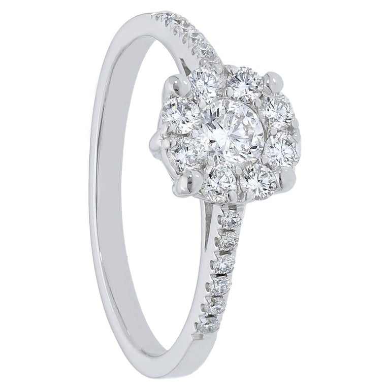Customizable 18K White Gold Pradera Magic Engagement Ring with Diamonds ...