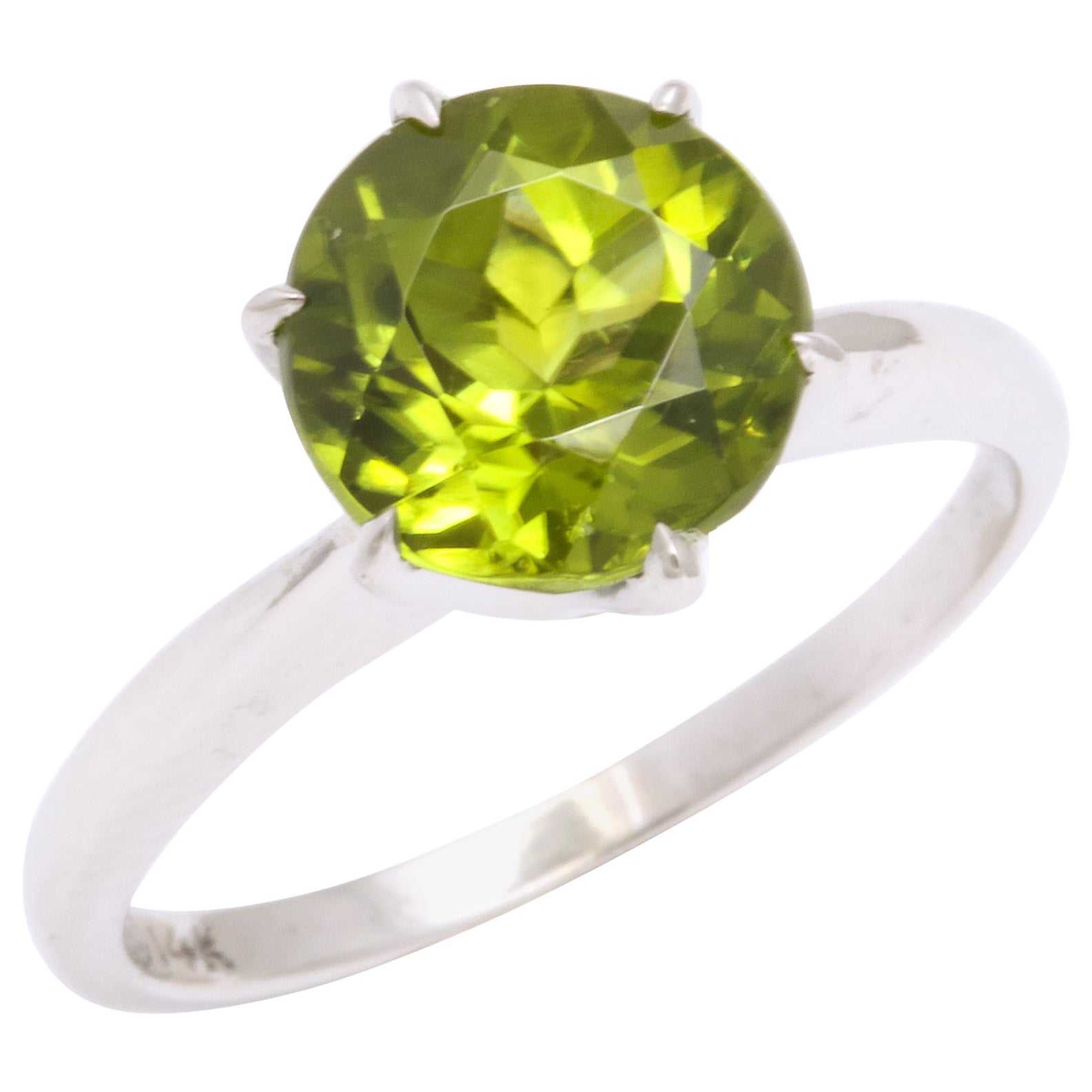 Luscious Vintage Peridot Solitaire Ring at 1stDibs