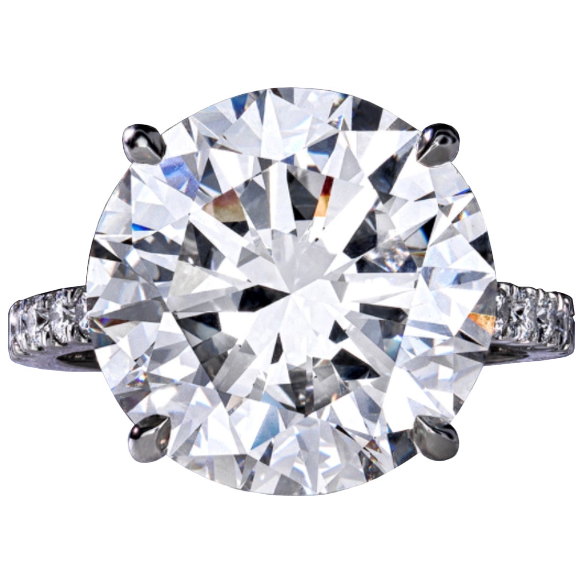 Exceptional GIA Certified 4 Carat Round Cut Diamond Ring F Color For ...