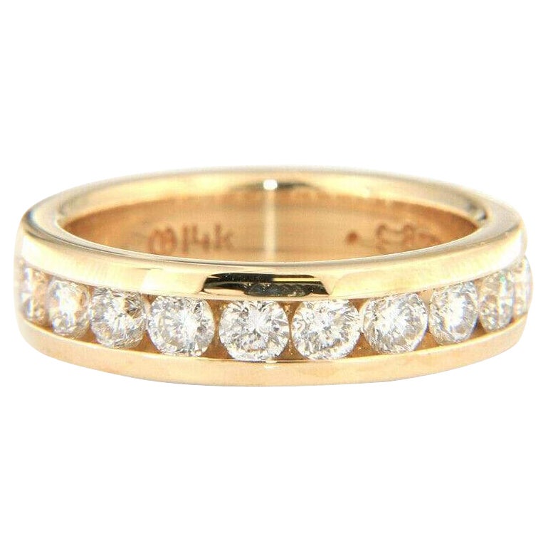 0.98ctw Diamond Channel Set Wedding Band in 14K Yellow Gold For Sale at ...
