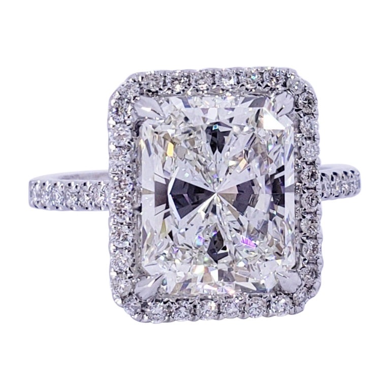 5.01 Carat GIA Rectangular Radiant Diamond Engagement Ring at 1stDibs ...