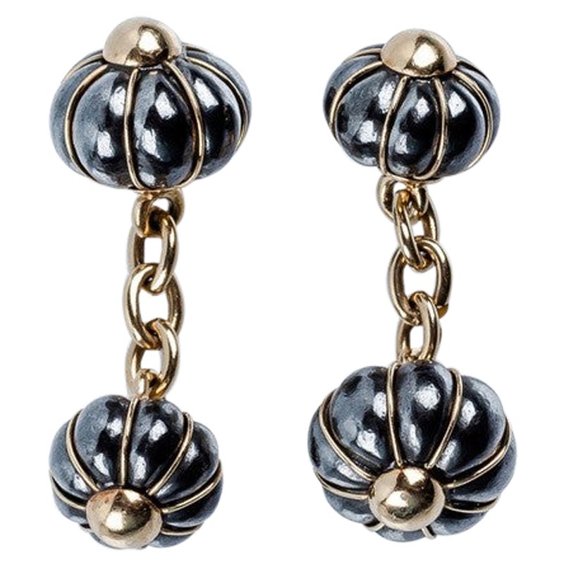 Yellow Gold Button Cufflinks For Sale at 1stDibs