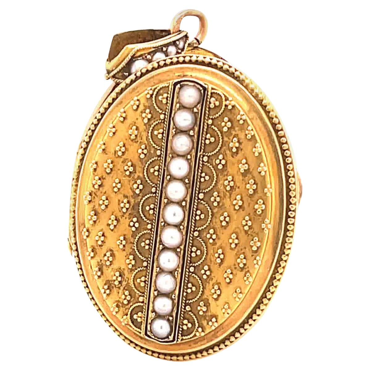 Antique Sapphire Gold Locket For Sale at 1stDibs
