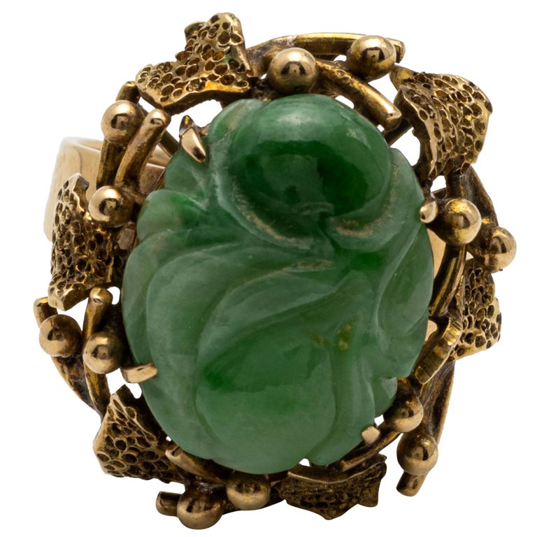 Gold and Jade Ring For Sale at 1stDibs