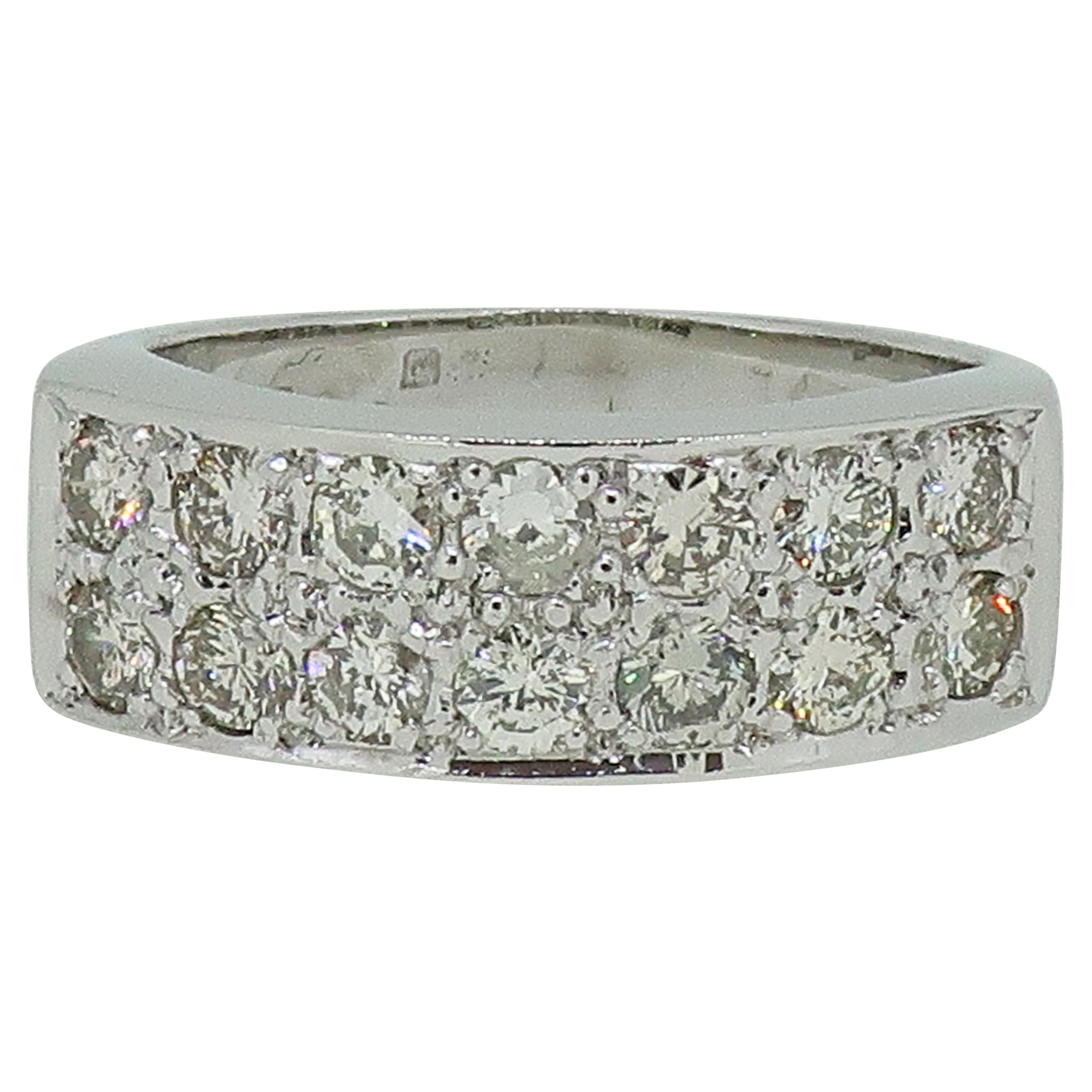 Hammerman Brothers Diamond Gold Two Row Eternity Band Ring at 1stDibs