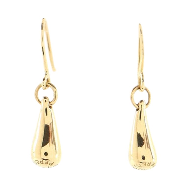 Tiffany and Co. Elsa Peretti Teardrop Earrings 18K Yellow Gold at 1stDibs