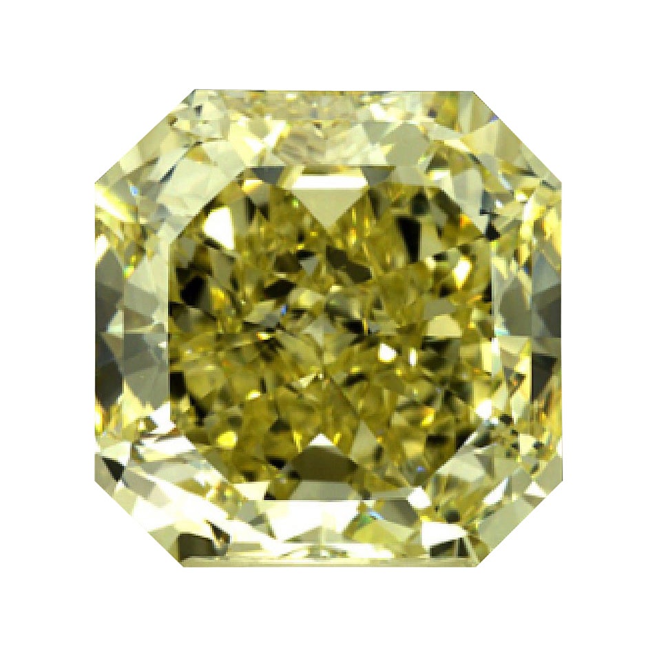 GIA Certified 3.56 Carat Radiant Fancy Yellow Diamond For Sale at ...