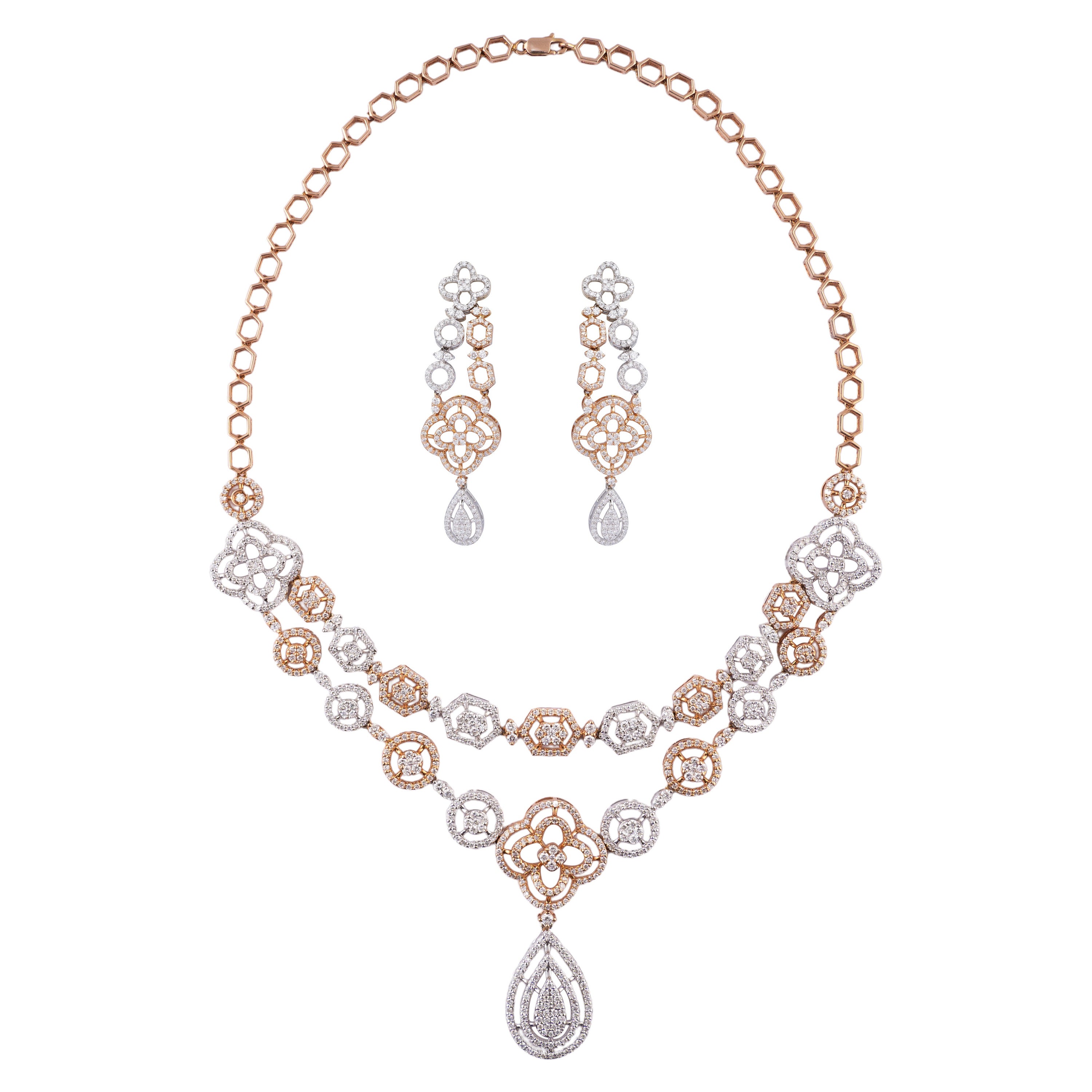 6.46cts Diamond gold Set For Sale at 1stDibs