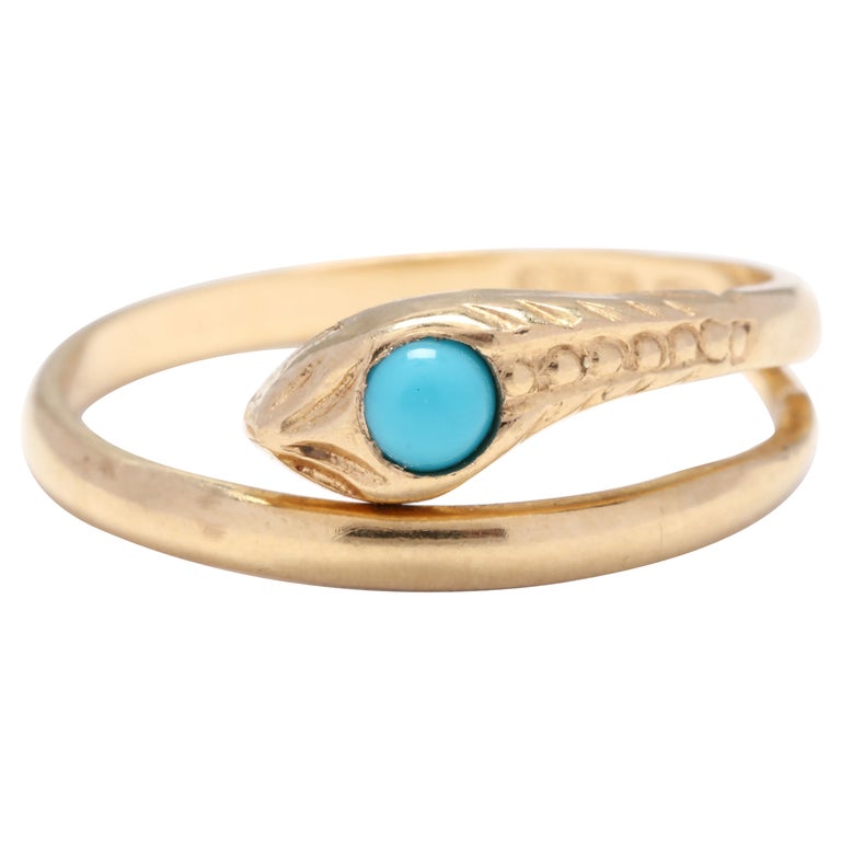 18Y Turquoise Snake Ring at 1stDibs