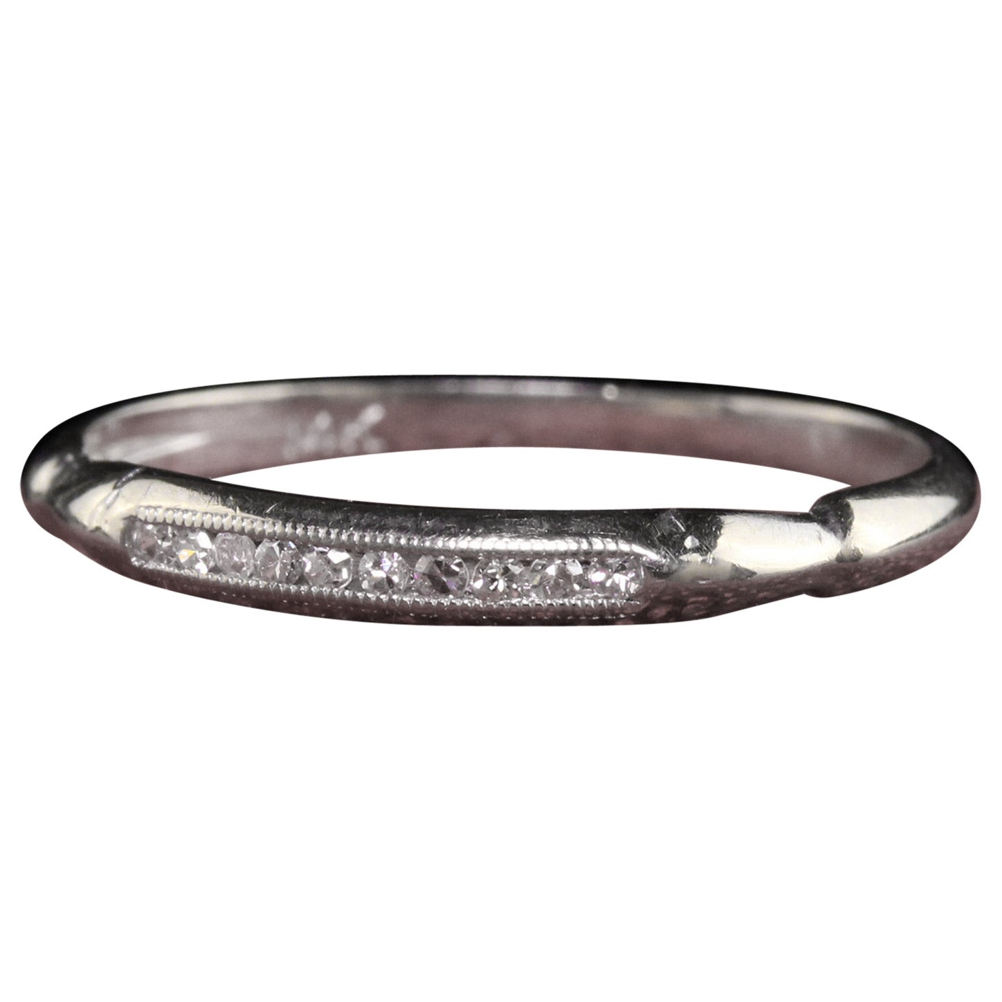 Antique Art Deco 18K and 14K Gold Single Cut Diamond Wedding Band For ...