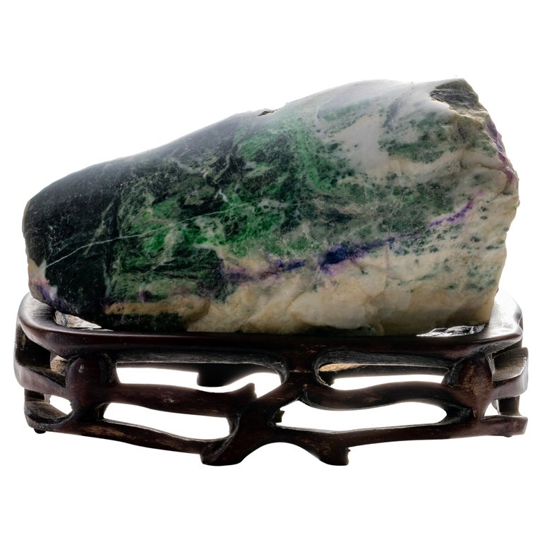 Jadeite Jade Boulder Paperweight Desk Accessory Rock Specimen at 1stDibs