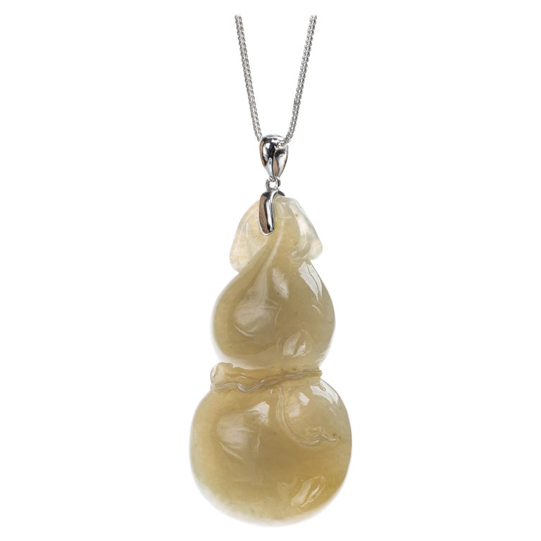 Brown Jadeite Jade Gourd Pendant at 1stDibs