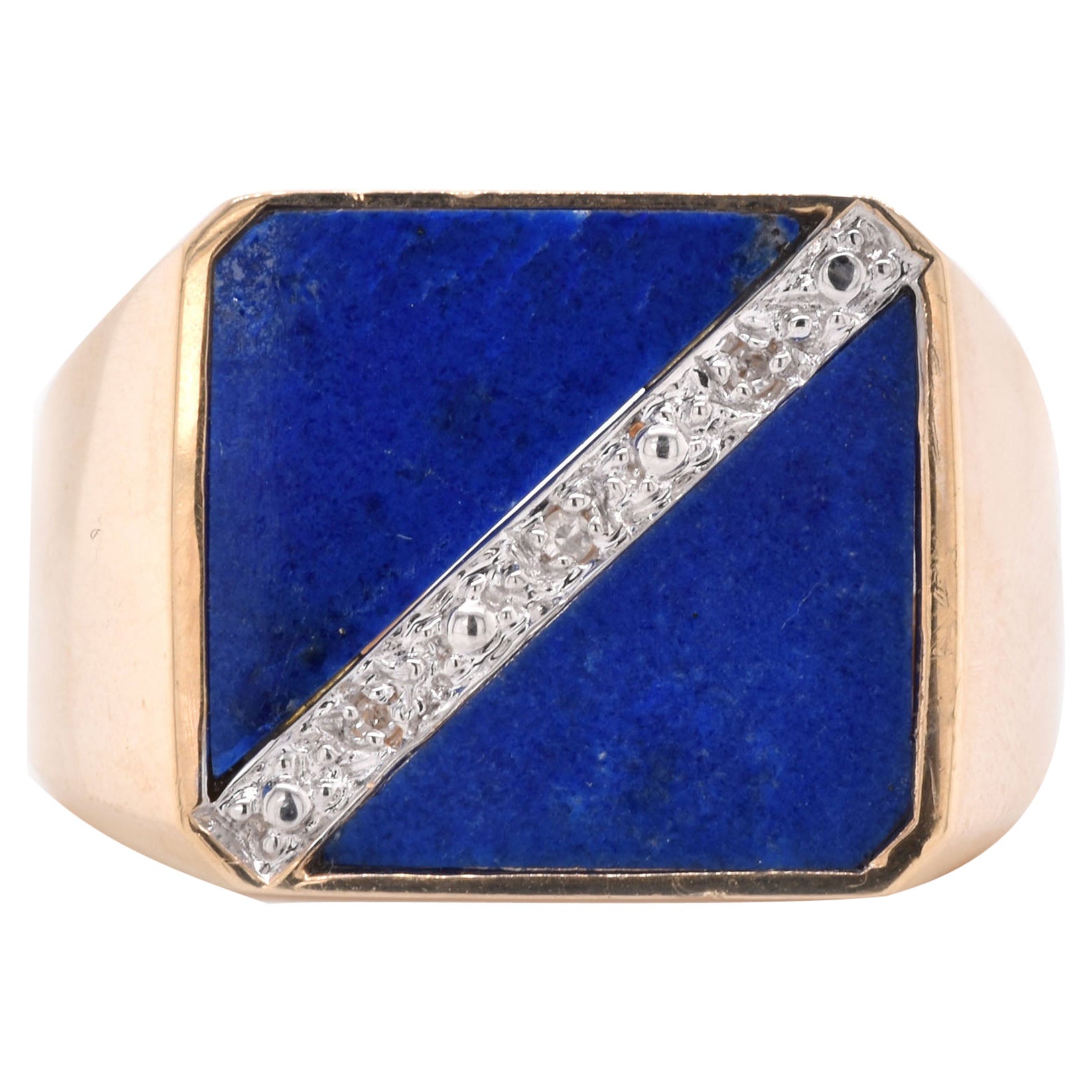 10 Karat Yellow Gold Lapis Lazuli Ring For Sale at 1stDibs