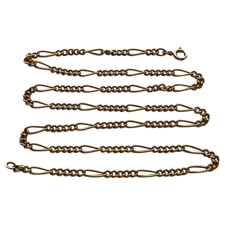 9ct 375 Gold UnoAerre Figaro Chain at 1stDibs | italy 375 gold chain