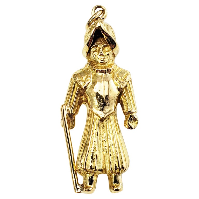 14 Karat Yellow Gold Ancient Warrior Charm For Sale at 1stDibs