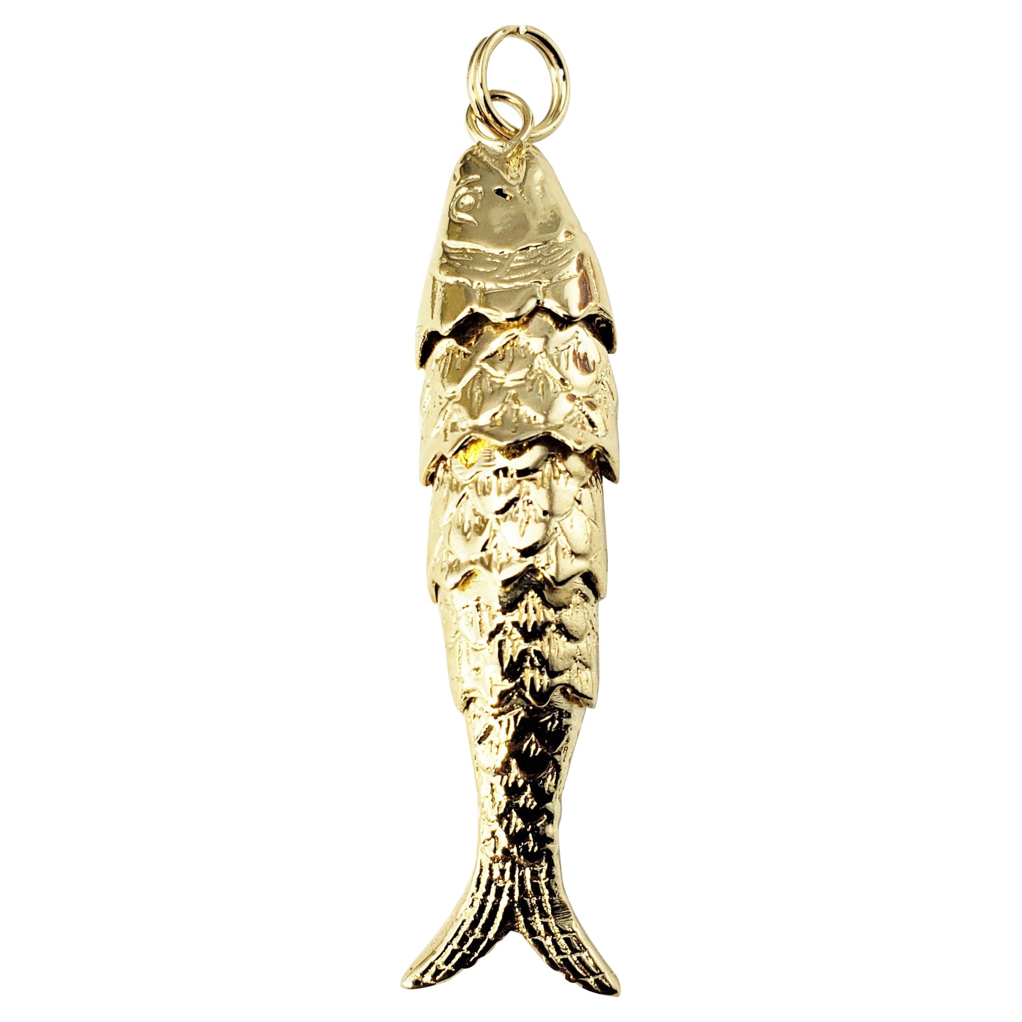 14 Karat Yellow Gold Flexible Fish Pendant at 1stDibs | bendy fish ...