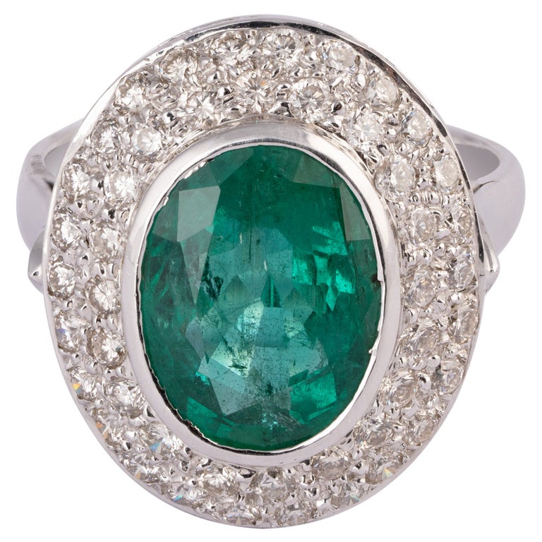 Diamant-Smaragd-Gold-Ring bei 1stDibs