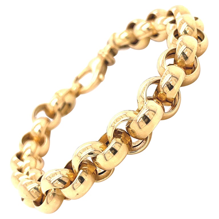 Vintage 18K Gold Interlocking Link Bracelet For Sale at 1stDibs