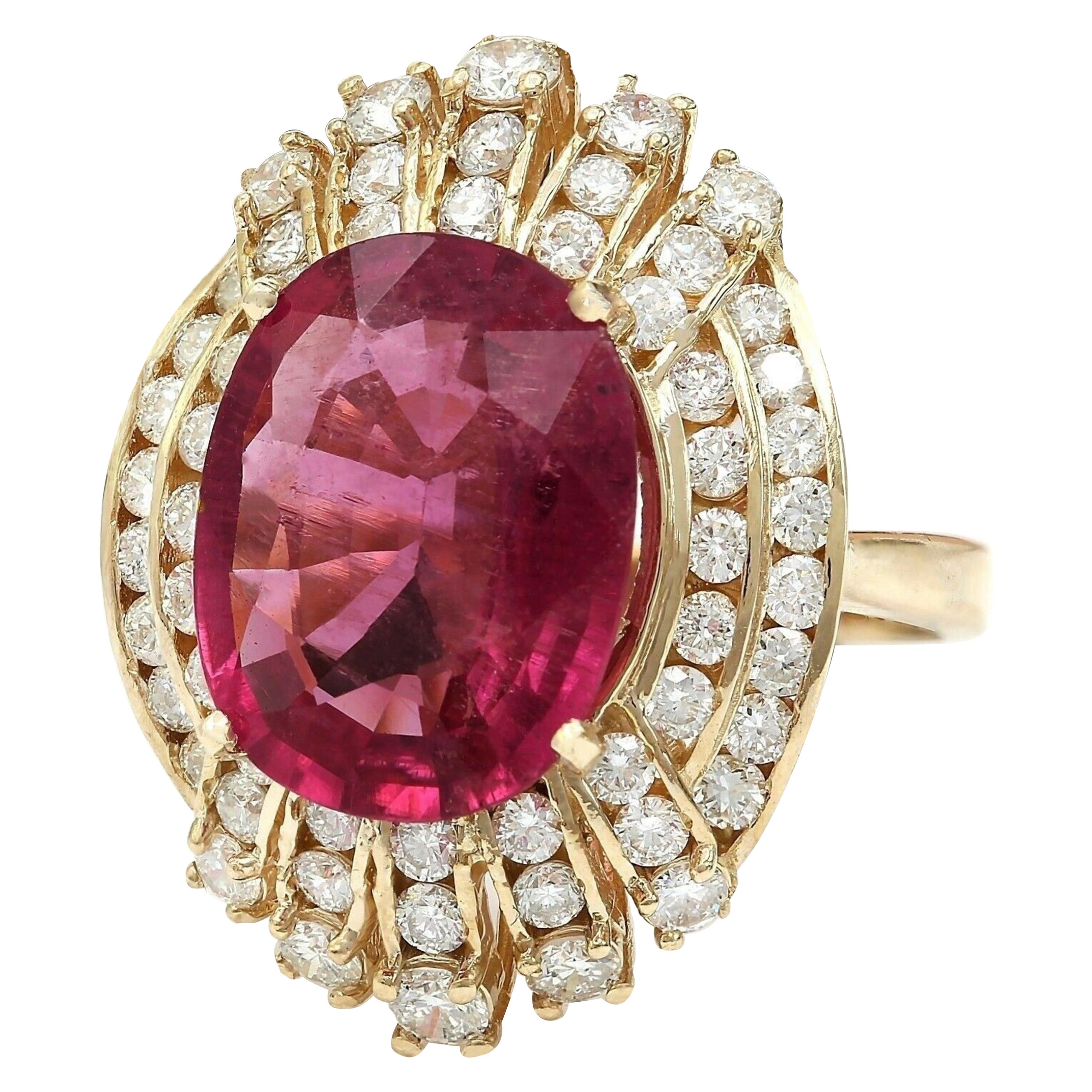 Certified 4 Carat 24 Count Diamond Statement Ring in 14 Karat Yellow ...