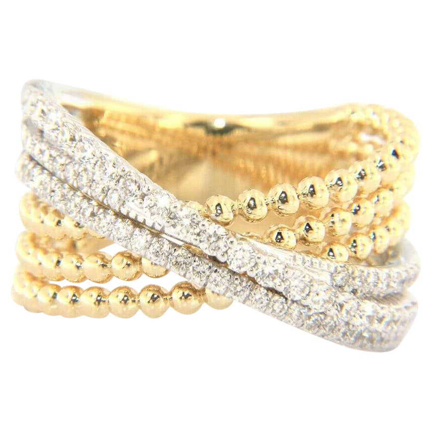 Criss-Cross Diamond Band Ring For Sale at 1stDibs | criss cross band ring