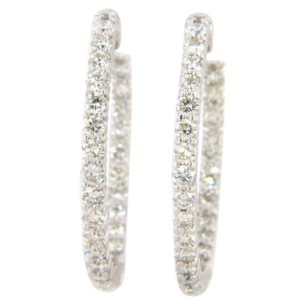 Round Diamond Inside Out Hoops For Sale at 1stDibs