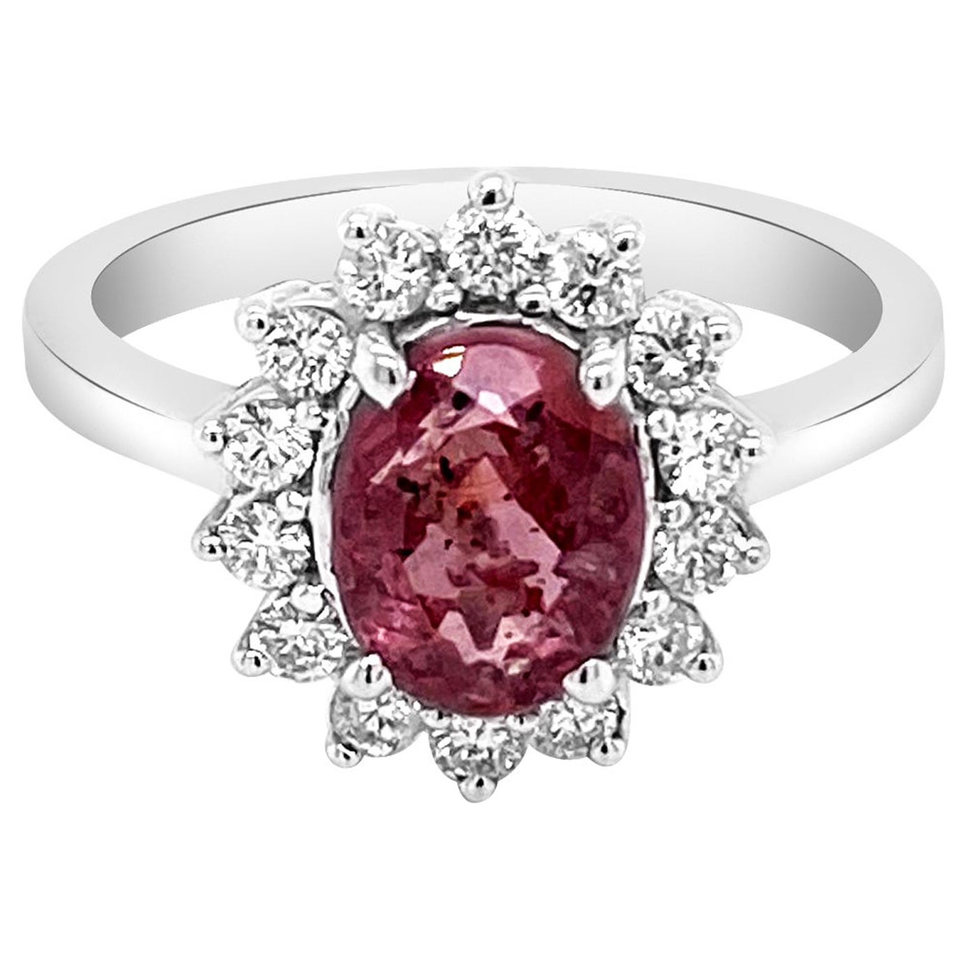 6.35 Carat Natural Color Change Garnet Diamond 14K White Gold Ring For ...