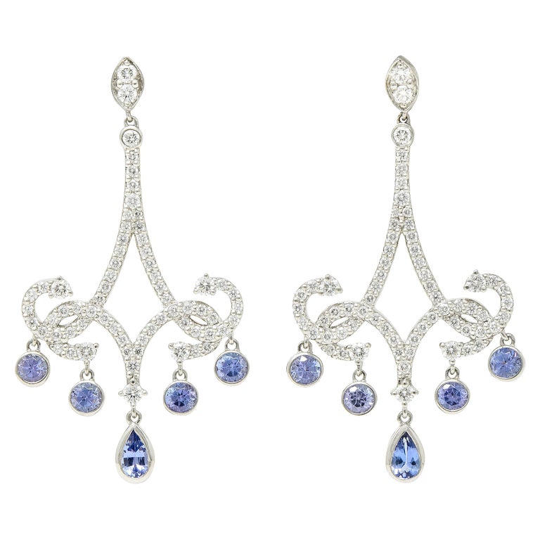 Tiffany and Co. 3.06 Carats Tanzanite Diamond Platinum Enchant ...