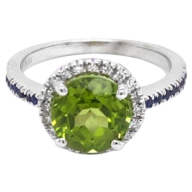 4.01ct Natural Burma Peridot 14K W/G Ring For Sale at 1stDibs