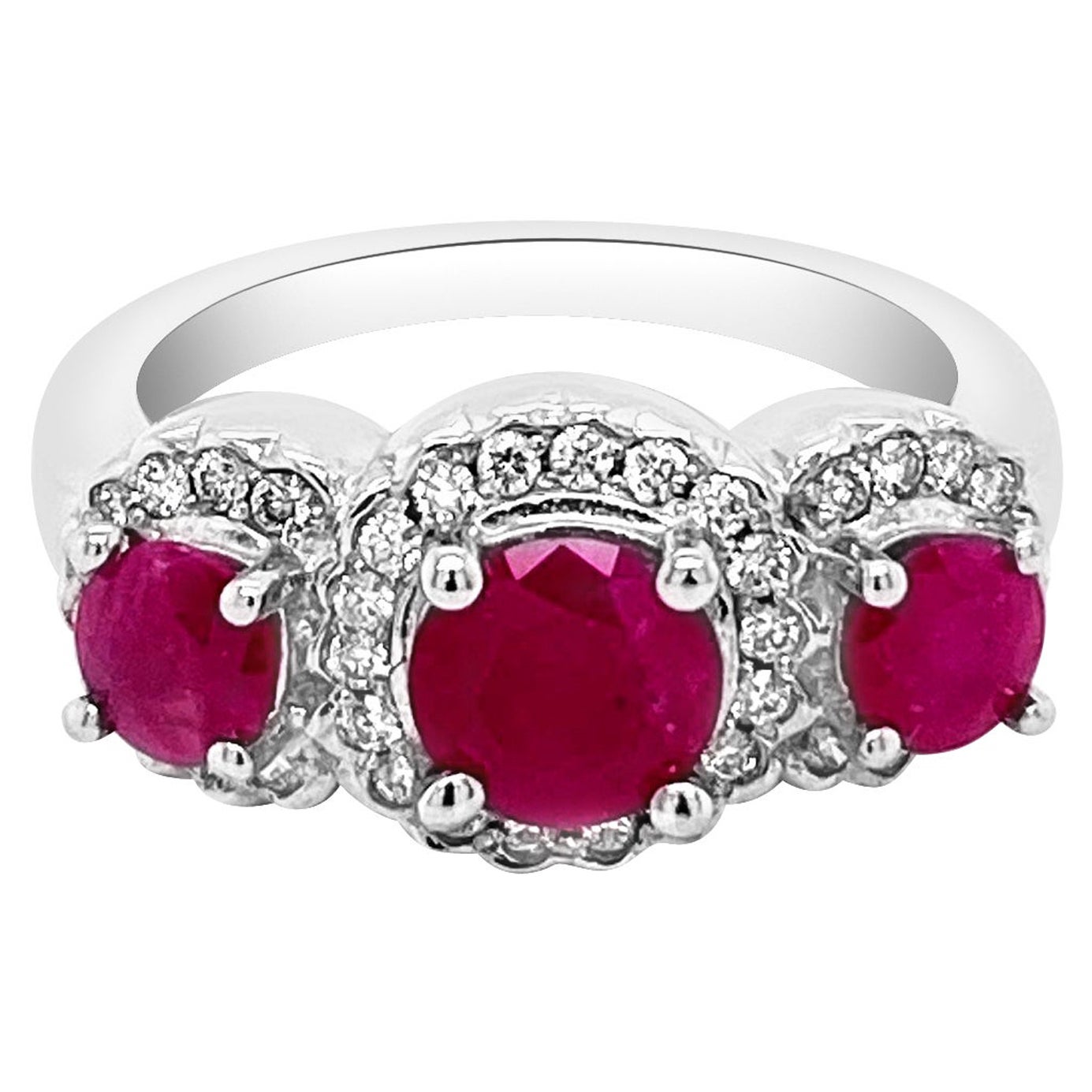 1.87ct Natural Ruby 14k White Gold Ring For Sale at 1stDibs | glass ...